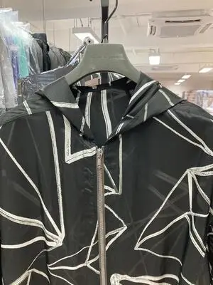 Rick Owens Geometric Print Lightweight Hooded Jacket