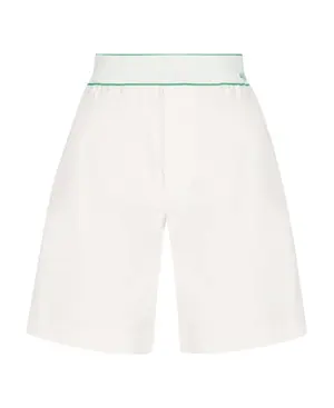 Bottega Veneta Logo Embroidered Shorts With Contrast Stitching