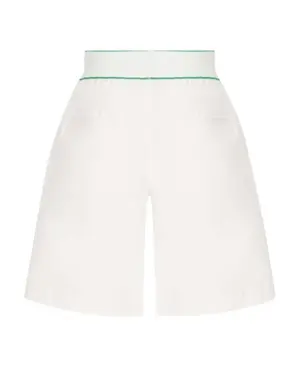 Bottega Veneta Logo Embroidered Shorts With Contrast Stitching