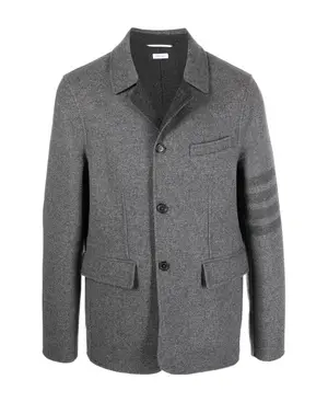 Thom Browne Wool Button-fastening Shirt-jacket - Medium Gray