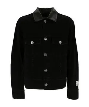 LANVIN Logo-print Distressed Denim Jacket