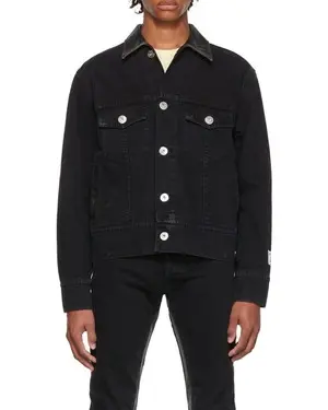 LANVIN Logo-print Distressed Denim Jacket