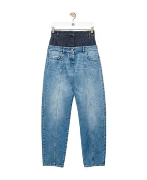 Loewe Trompe L'oeil Jeans In Denim - Blue