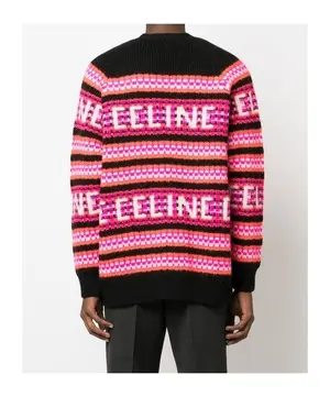 Celine Ski Jacquard Wool Cardigan