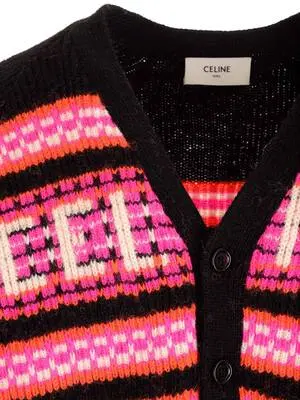 Celine Ski Jacquard Wool Cardigan