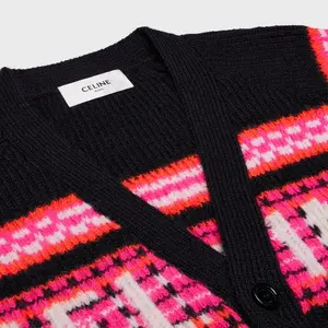 Celine Ski Jacquard Wool Cardigan