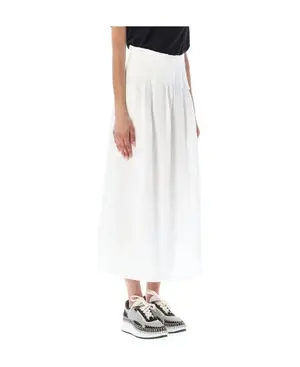 Chloé High-waist Pleated Linen Skirt