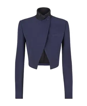 Fendi Cropped Stand Collar Jacket With Mulberry Silk Trim