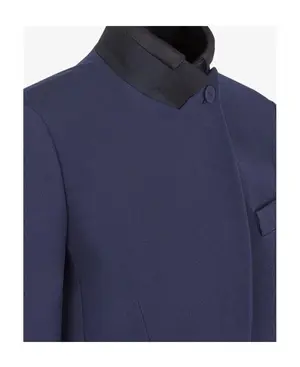 Fendi Cropped Stand Collar Jacket With Mulberry Silk Trim