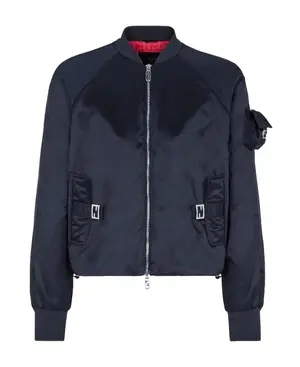 Fendi Blue Nylon Bomber Jacket
