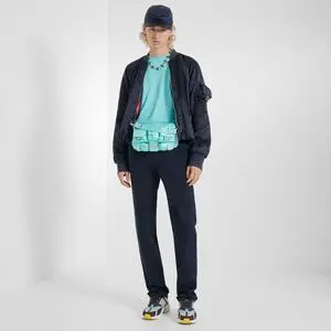 Fendi Blue Nylon Bomber Jacket