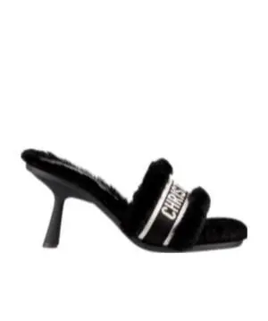 Dior Logo High-heeled Slide Sandals