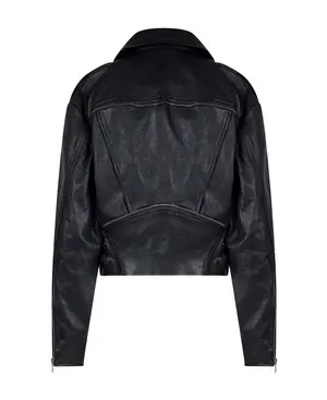 Saint Laurent Belted Leather Biker Jacket