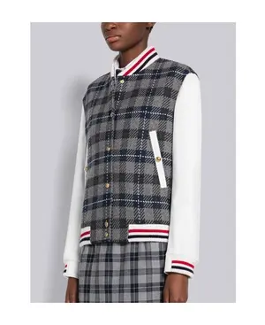 Thom Browne Plaid Baseball Jacket