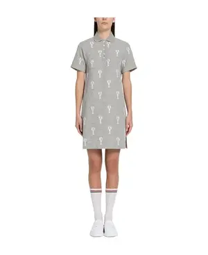 Thom Browne Lobster Embroidered Polo Dress