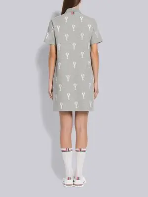 Thom Browne Lobster Embroidered Polo Dress