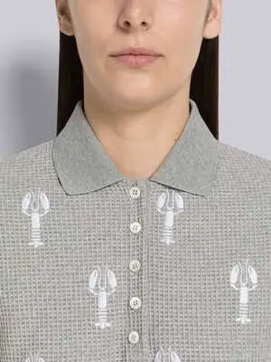 Thom Browne Lobster Embroidered Polo Dress