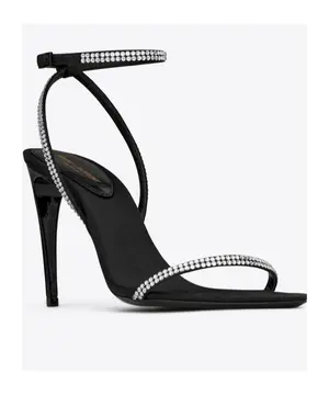 Saint Laurent Georgia Embellished Strap Sandals