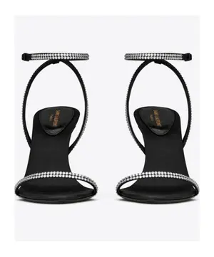 Saint Laurent Georgia Embellished Strap Sandals