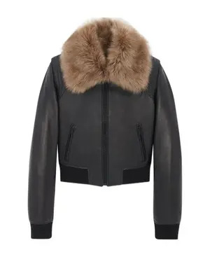 Saint Laurent Lambskin And Shearling Jacket