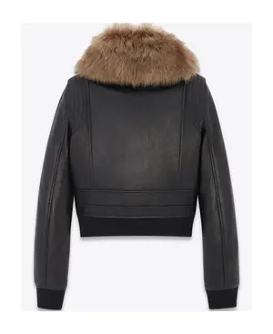 Saint Laurent Lambskin And Shearling Jacket