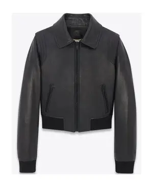 Saint Laurent Lambskin And Shearling Jacket