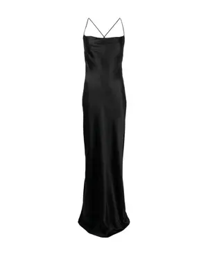 Saint Laurent Spaghetti Strap Open Back Maxi Dress