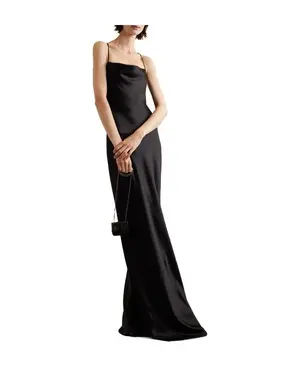 Saint Laurent Spaghetti Strap Open Back Maxi Dress