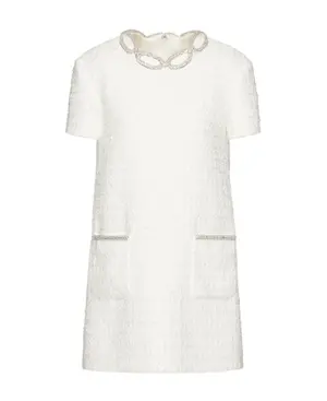 Valentino Garavani Embroidered Tweed Short Dress