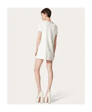 Valentino Garavani Embroidered Tweed Short Dress