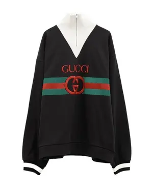 Gucci High-neck Embroidered Logo Sweatshirt