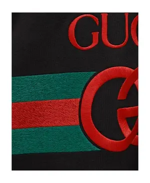 Gucci High-neck Embroidered Logo Sweatshirt