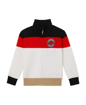 Burberry Logo-appliqué Knit Zip-up Jacket