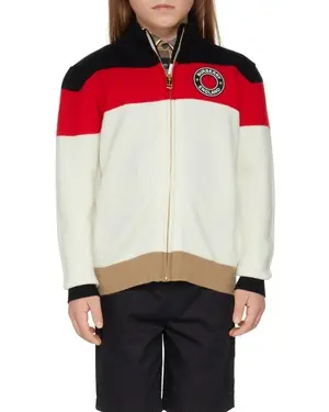 Burberry Logo-appliqué Knit Zip-up Jacket