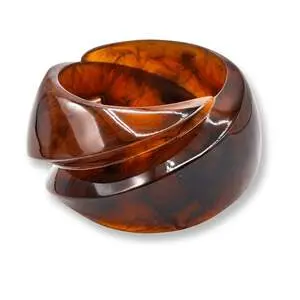 MICHAEL NASH JEWELRY Michael Nash Jewelry Brigite Polished Tortoise Resin Carved Bangle Brown
