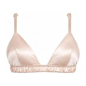 BLACK HEART LINGERIE Convertible Silk Triangle Bra In Champagne - Pink