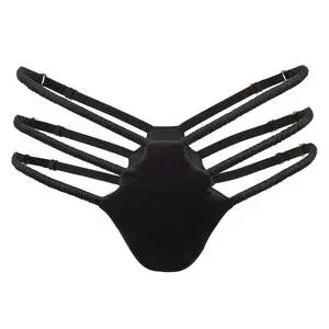 BLACK HEART LINGERIE Strappy Silk Thong - Black