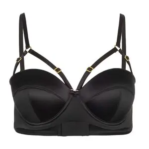 BLACK HEART LINGERIE Convertible Silk Longline Bra - Black