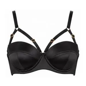 BLACK HEART LINGERIE Convertible Silk Longline Bra - Black