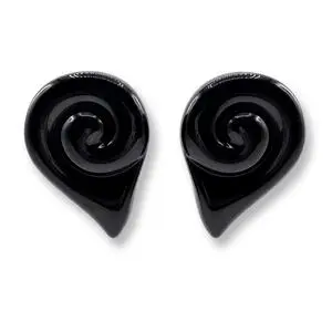 MICHAEL NASH JEWELRY Brigitte Polished Resin Pierced Earrings - Black