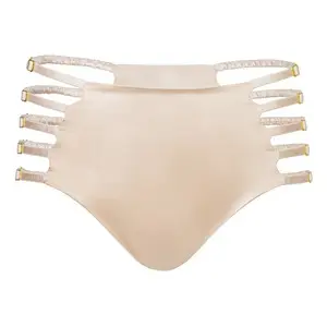 BLACK HEART LINGERIE Strappy High-waist Silk Panty In Champagne - Pink