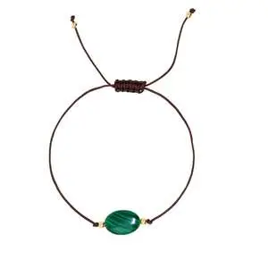 BECKET + QUILL Malachite Macramé Bracelet - Green
