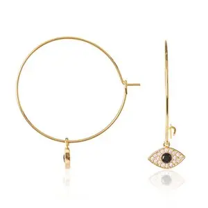 C.J.M Evil Eye Hoop Earrings - Gold