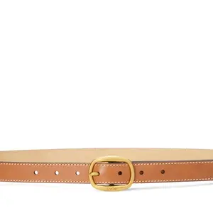 Ralph Lauren Oval-buckle Skinny Leather Belt