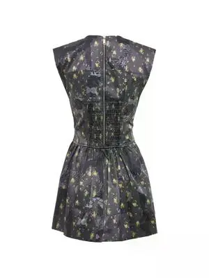 GANNI Floral Print Pocket Detail Dress - Grey