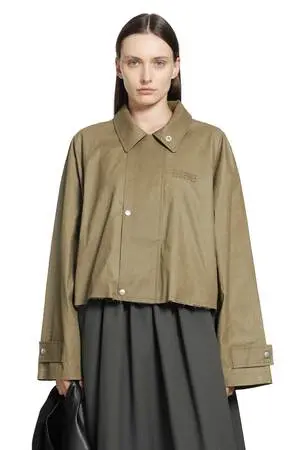 MAISON MARGIELA Cropped Wax Jacket - Green