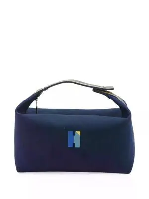 Hermès 2000-2026 Large Toile Bride A Brac H Pavillon Case Vanity Bag - Blue