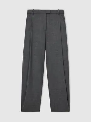 REISS Aries Wool-blend Pleated Barrel-leg Trousers