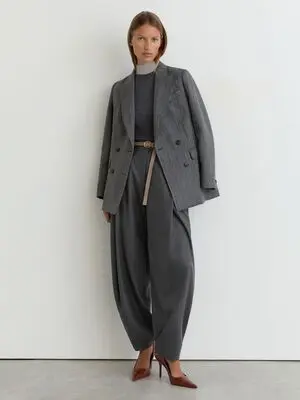 REISS Aries Wool-blend Pleated Barrel-leg Trousers