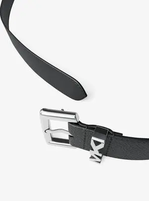 Michael Kors Pebbled Leather Belt In Size By - Black